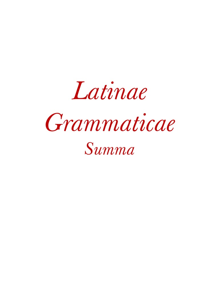Resumen de Gramática Latina | PDF | Verbo | latín
