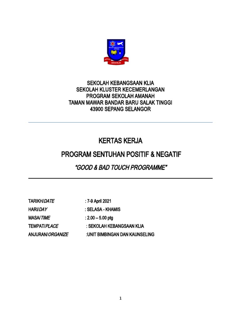 Kertas Kerja Sentuhan Positif | PDF