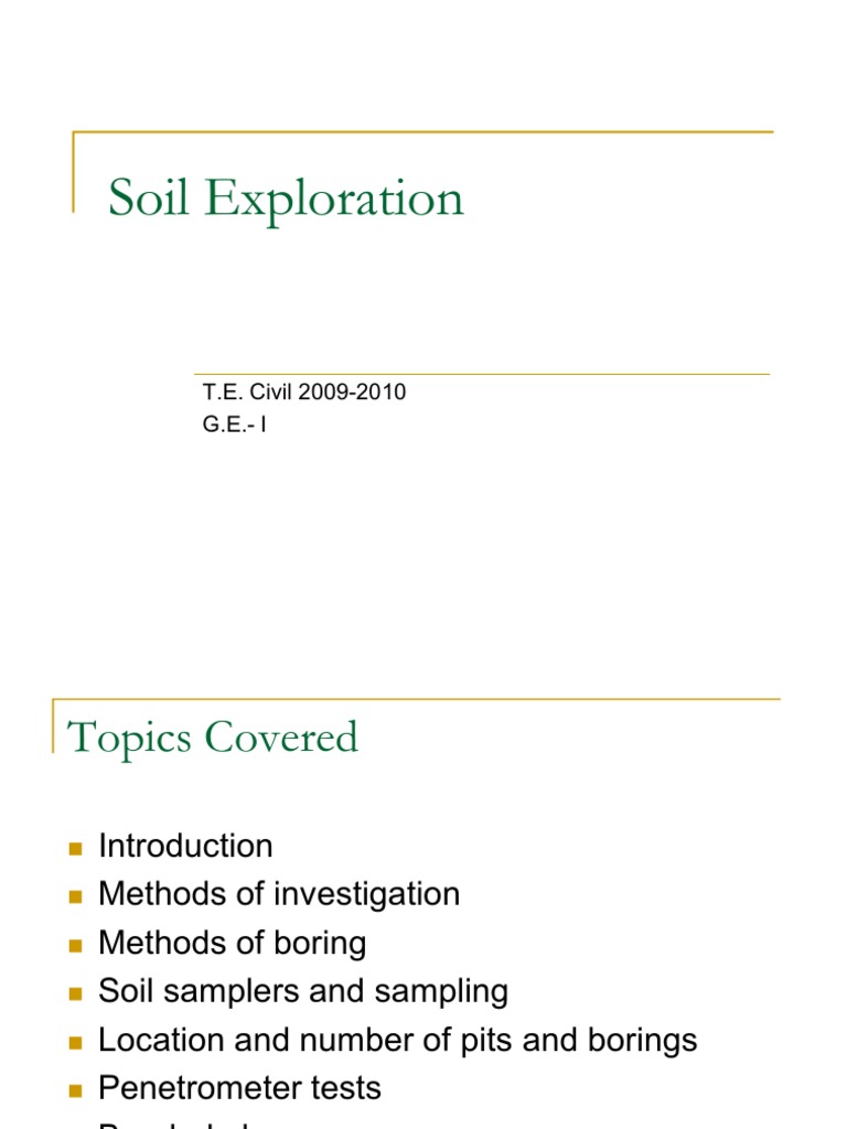 Soil Exploration | PDF