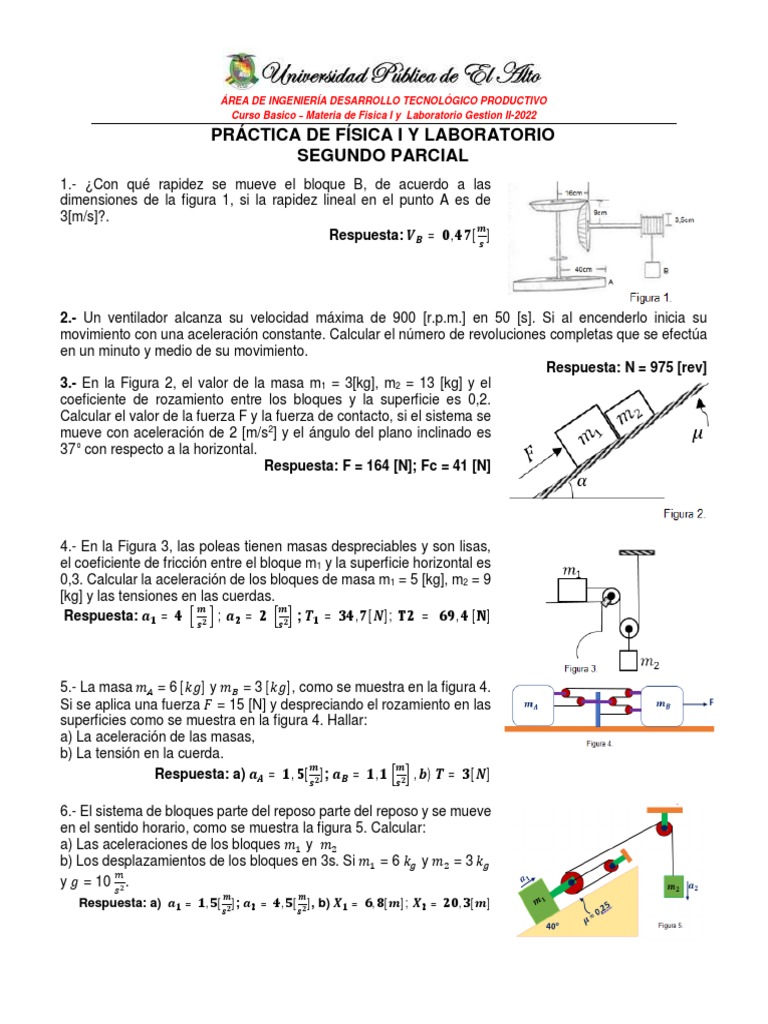 SEGUNDA PRACTICA II 2022 FISICA I | PDF | Fricción | Velocidad