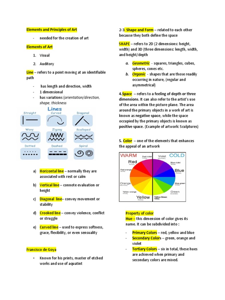 Elements and Principles of Art | PDF | Composition (Visual Arts) | Perspective (Graphical)