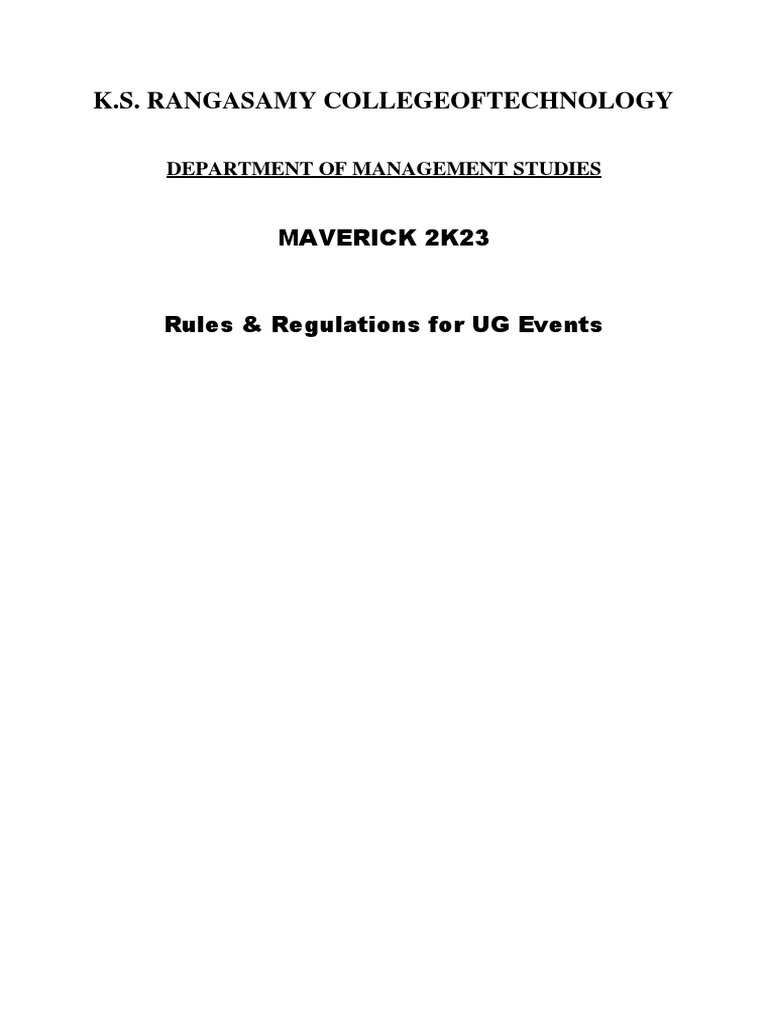 Maverick 2K23 Rule Book | PDF