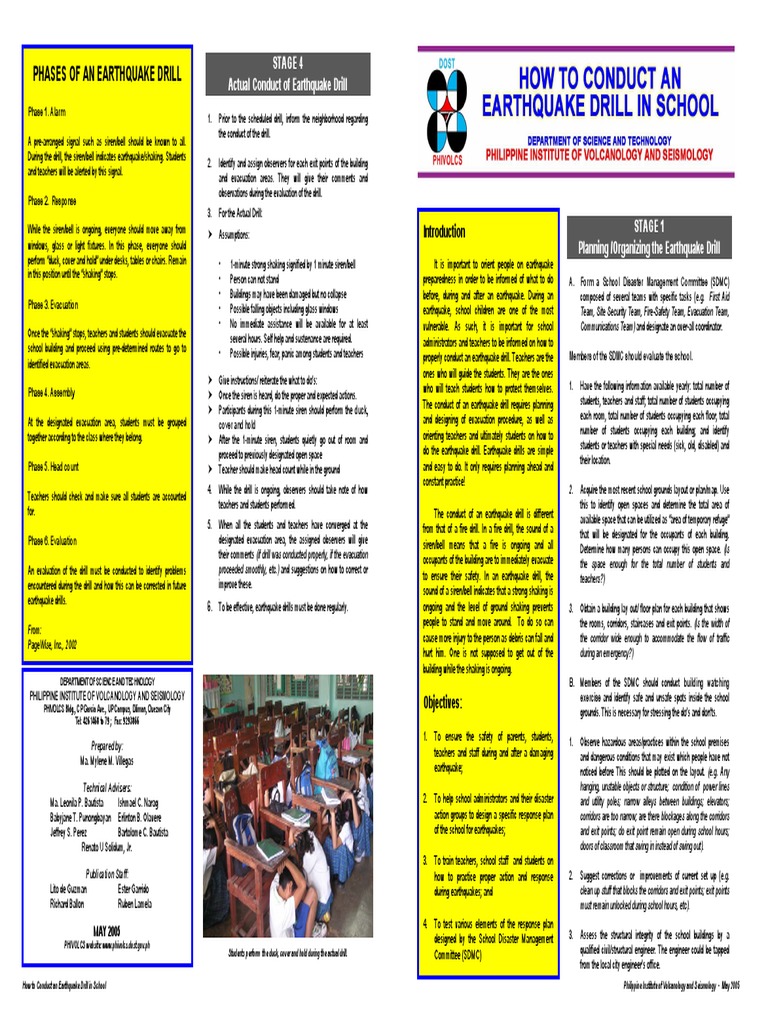 How To Conduct An Earthquake Drill in School | PDF | Emergency ...