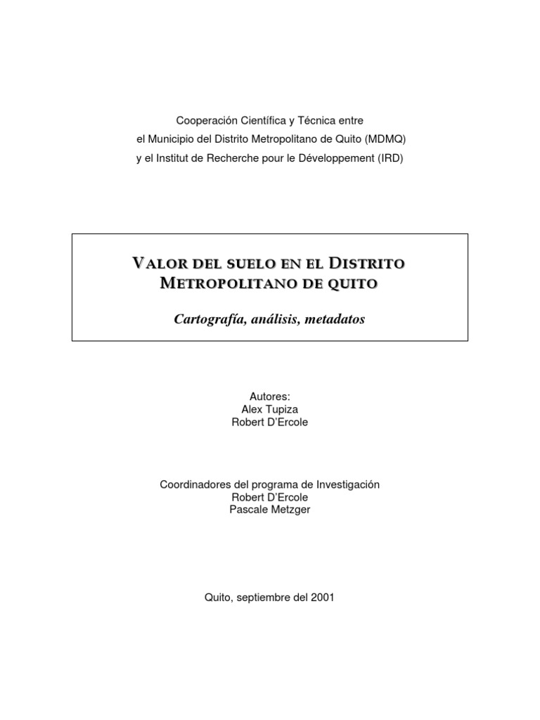 Valor Del Suelo en El DMQ | PDF | Ecuador | Mapa