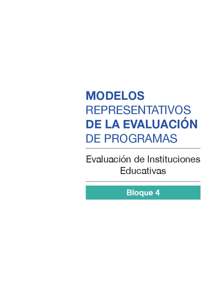 Modelos Representativos de la Evaluación de Programas | PDF | Evaluación | Plan de estudios