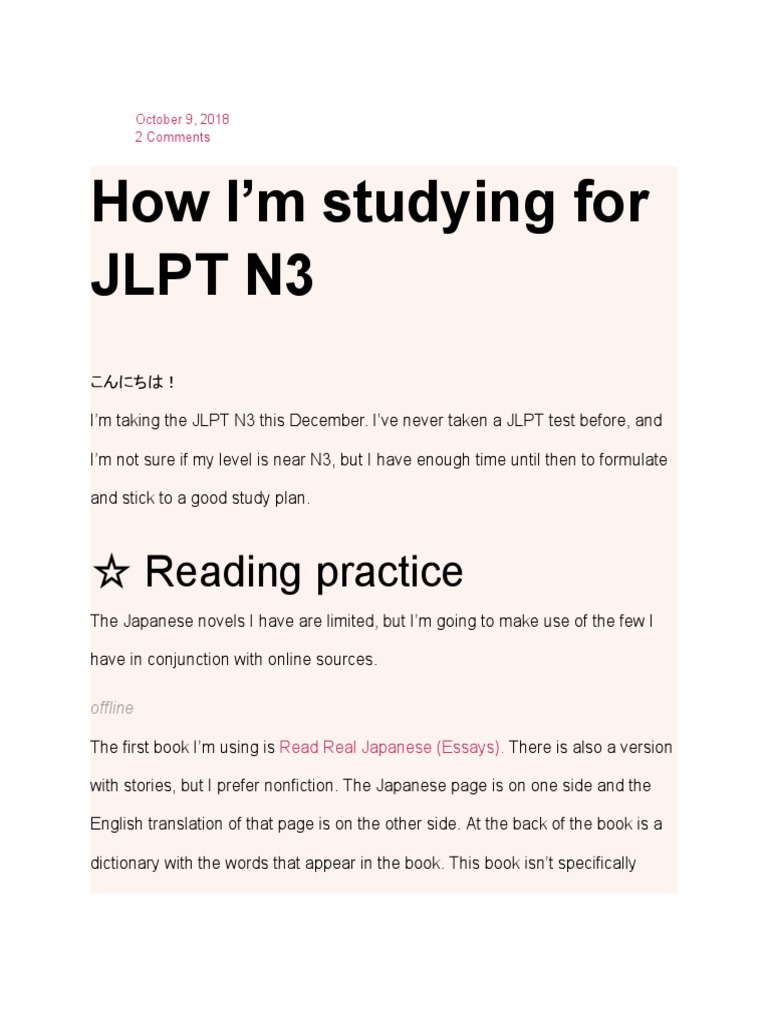 How I'm Studying For JLPT N3 | PDF | Kanji | Japanese Language