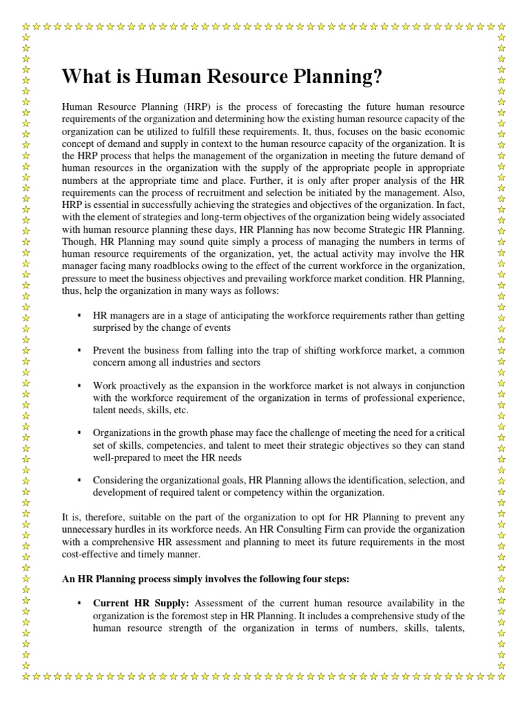 Human Resource Planning Explained | PDF | Human Resources | Human ...