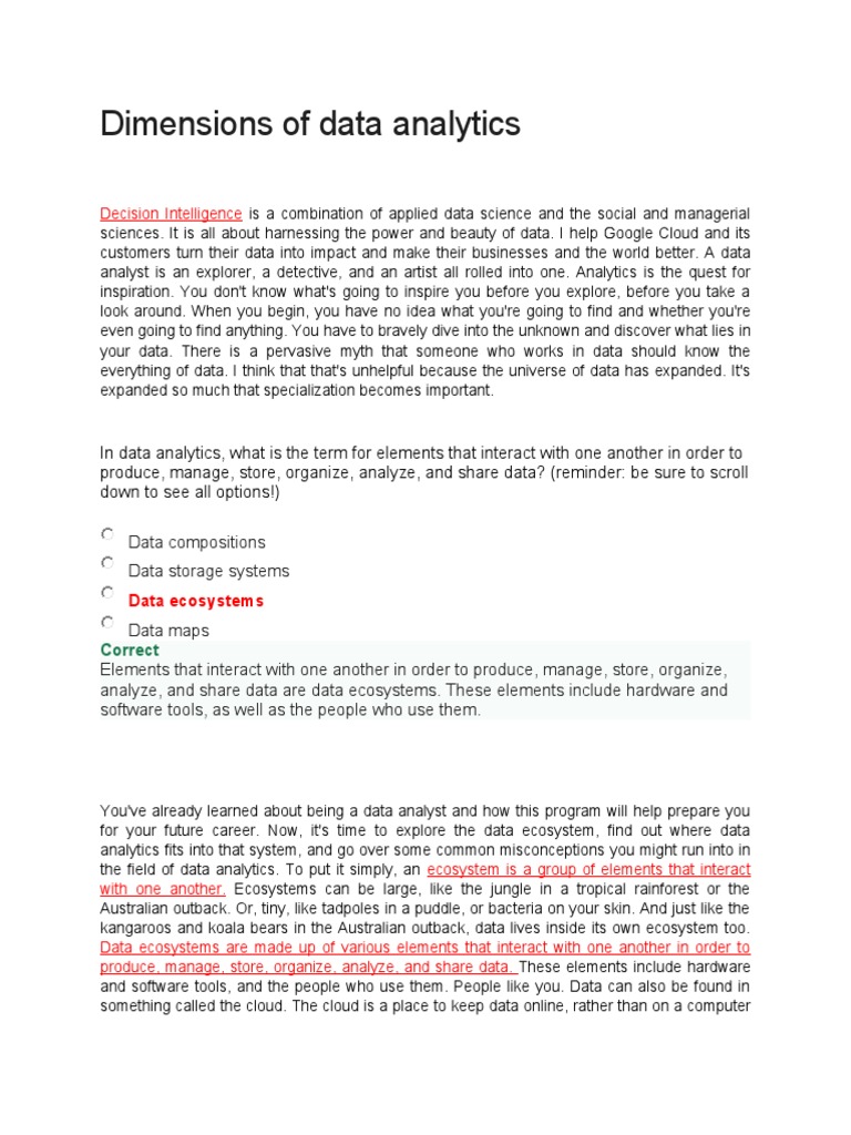 Dimensions of Data Analytics | PDF | Data Analysis | Data