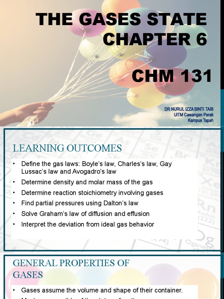 CHM 131: Gas Laws Overview | PDF | Gases | Mole (Unit)