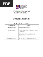 Bio122 Experiment 1 Lab Report | PDF | Microscope | Cell (Biology)