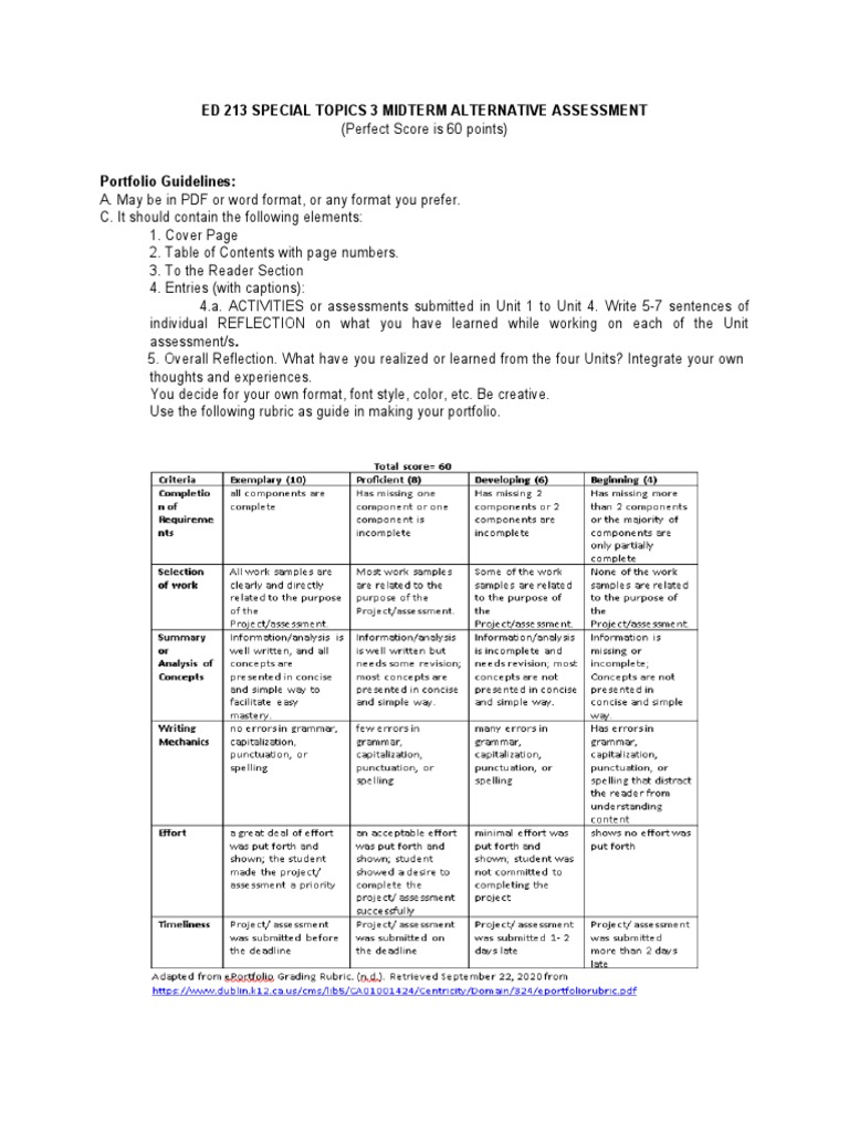 Ed 213 Special Topics 3 Midterm Alternative Assessment | PDF