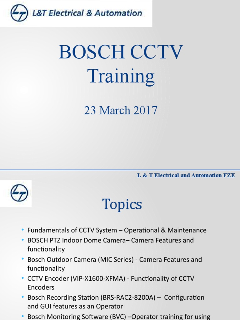 BOSCH CCTV Training | PDF | Camera Lens | Infrared