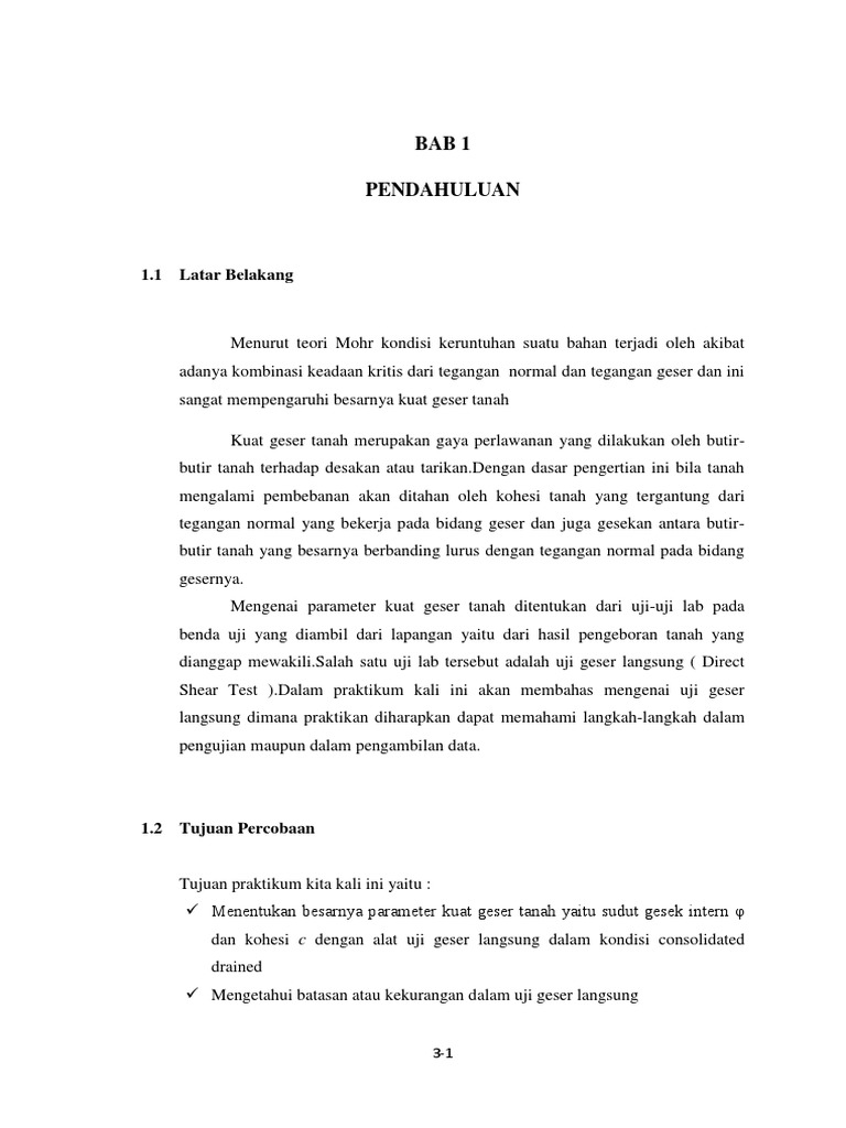 Uji Kuat Geser Tanah: Metodologi dan Hasil | PDF