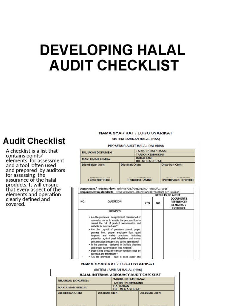 Chapter 5.1 DEVELOPING - HALAL - AUDIT - CHECKLIST | PDF | Audit | Business