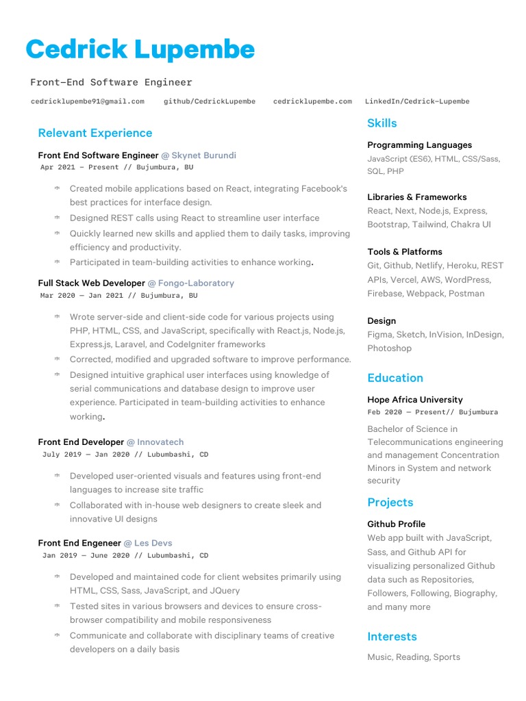 CV Example. | PDF | Java Script | World Wide Web