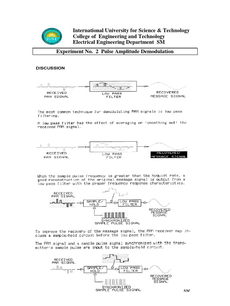 Exp. 2 Pulse Amplitude Demodulation | PDF | Science & Mathematics