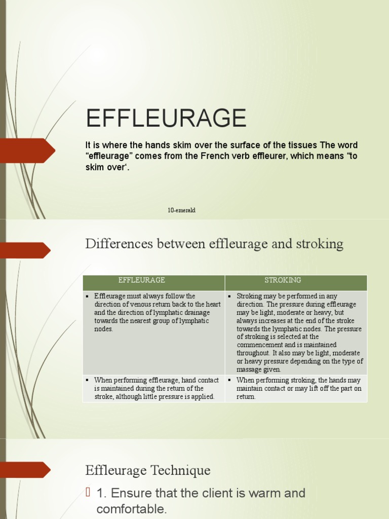 PPTX, 10-Effleurage | PDF | Hand | Thumb