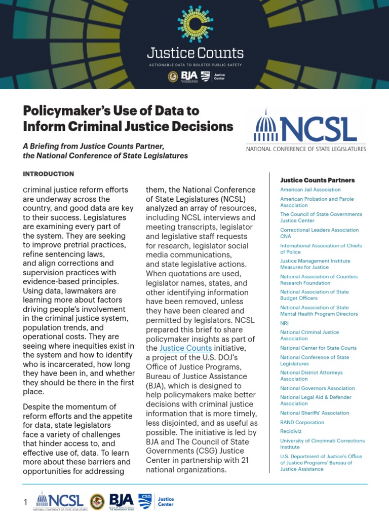 Policymakers Use Data Inform CJ Decisions | PDF