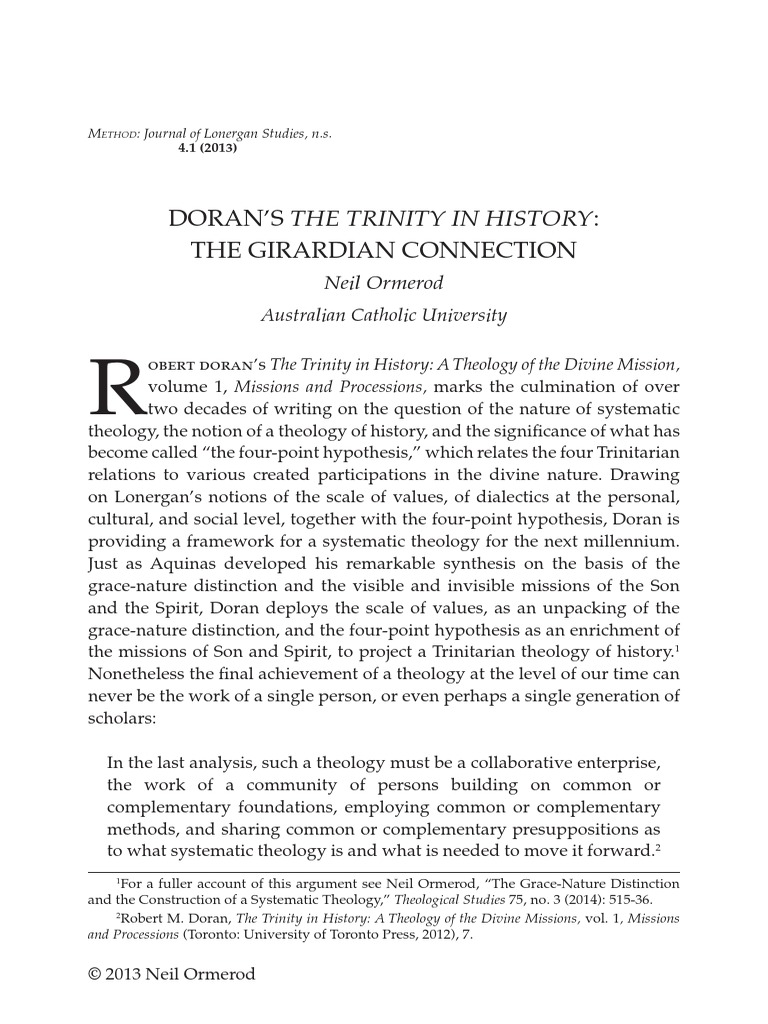 Ormerod 2013 Dorans The Trinity in History The | PDF | René Girard ...