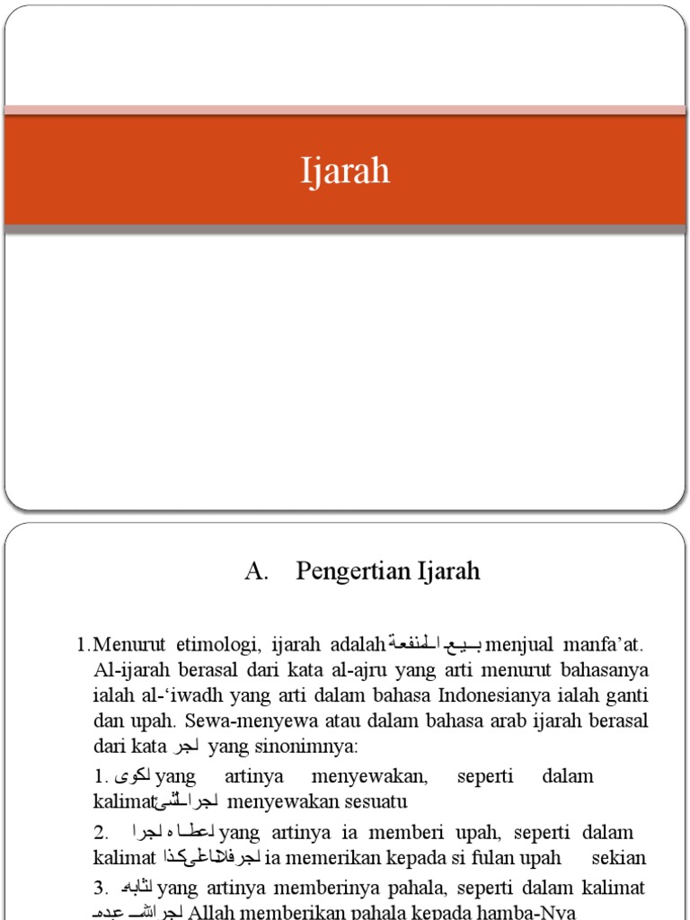 Ijarah (Sewa Menyewa) | PDF