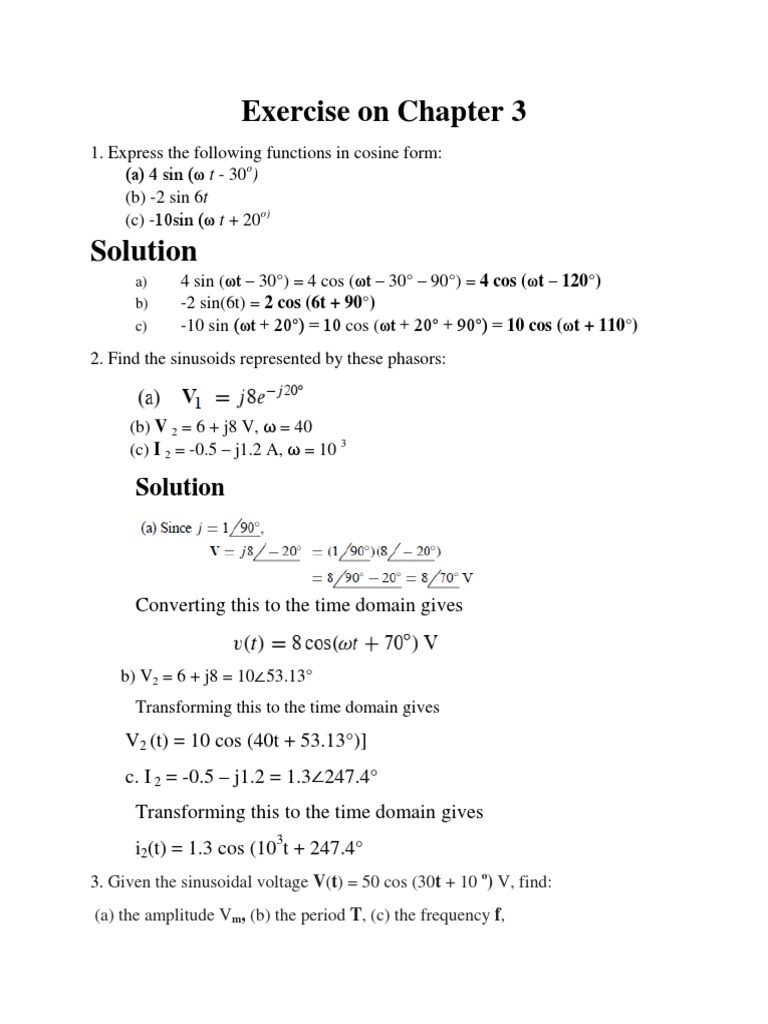 Chapter 3 Exercise Answers | PDF