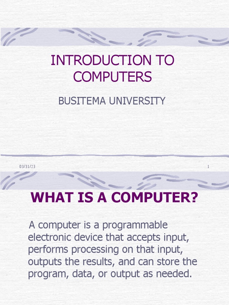 Introduction To Computer | PDF | Floppy Disk | Computer Data Storage