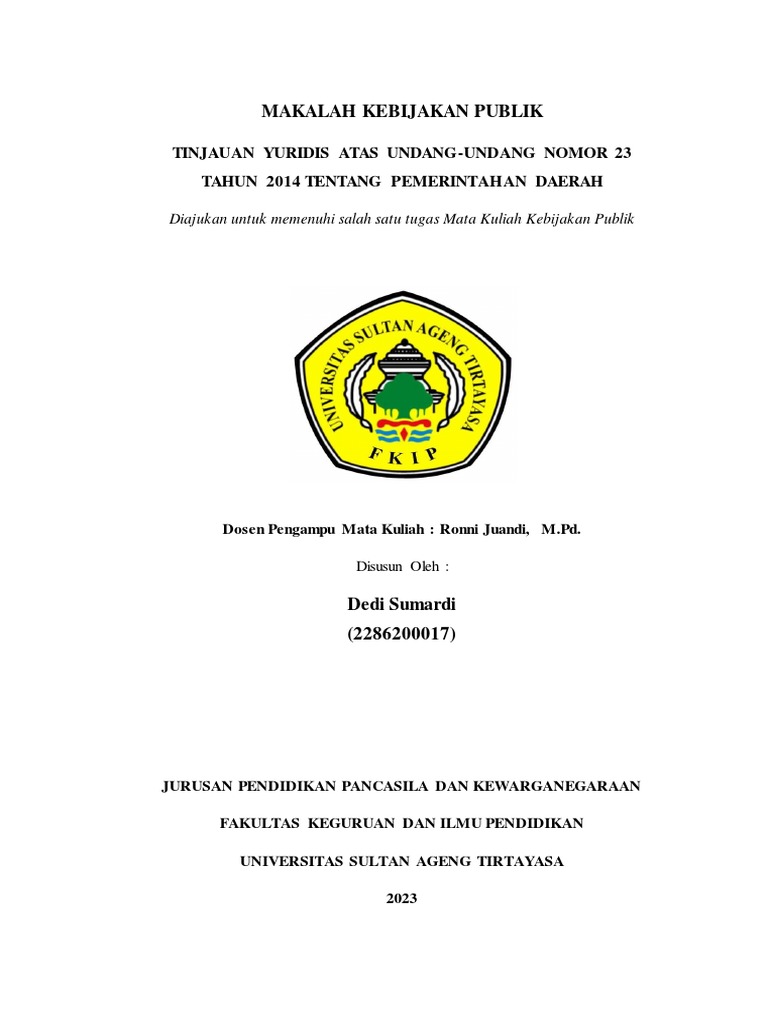 Makalah Kebijakan Publik Pdf Hukum 