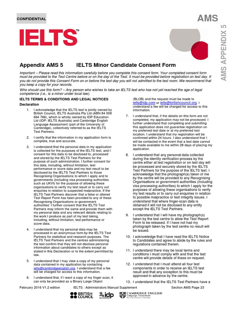 Consent Form | PDF | International English Language Testing System ...