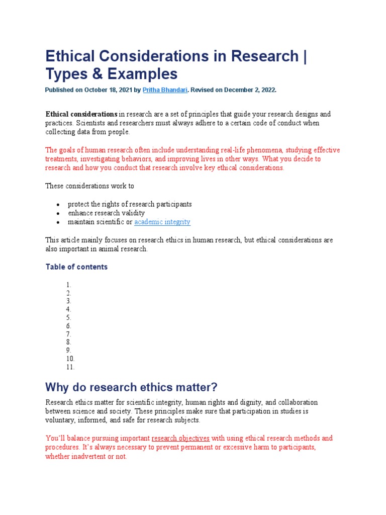 Ethical Considerations in Research - Types & Examples: Why Do Research ...