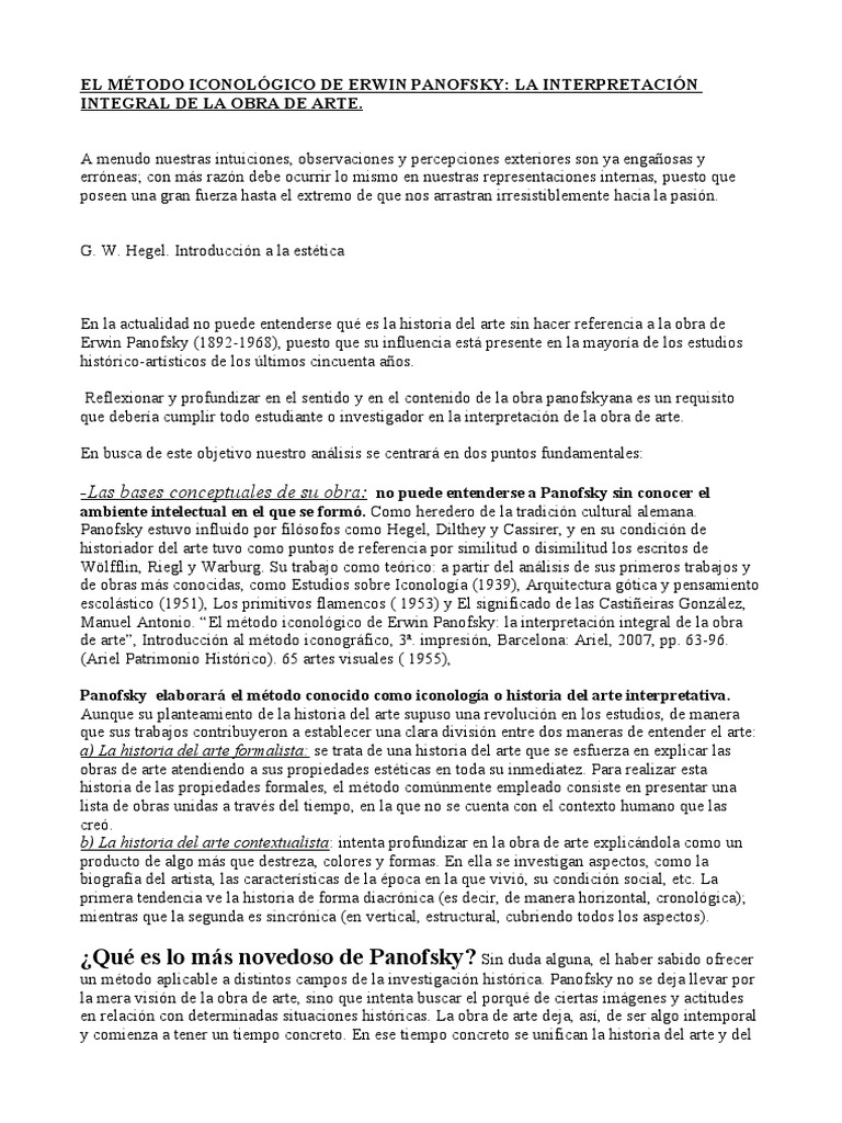 El método iconológico de Erwin Panofsky: una revolución en la ...