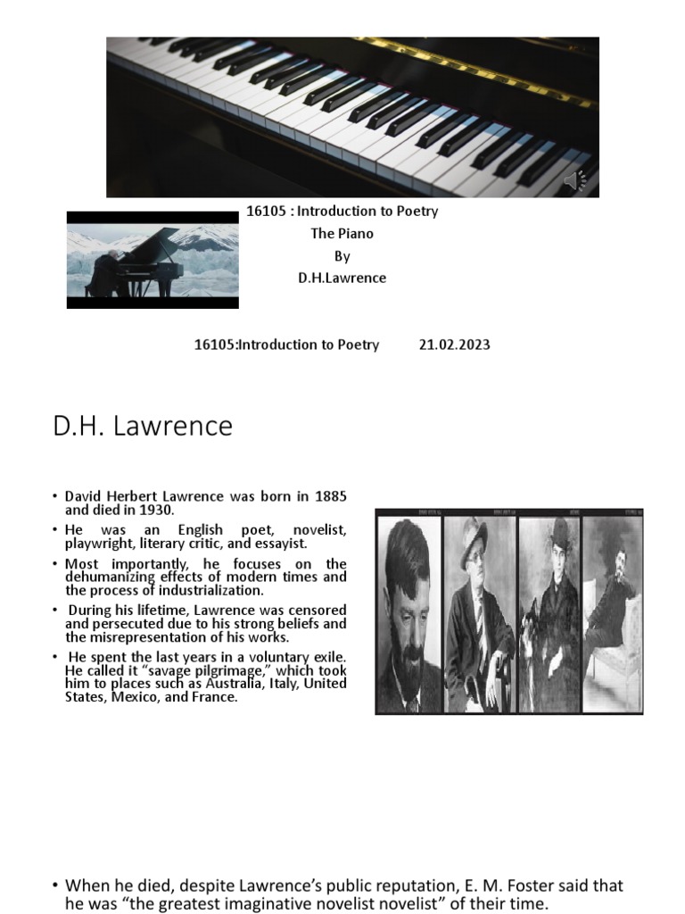 2.the Piano-D.h.lawrence-1 | PDF | Poetry | Lyric Poetry