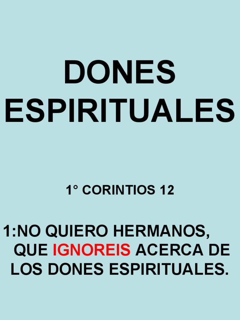Dones Espirituales en la Iglesia | PDF | Fe | Primera epístola a los ...