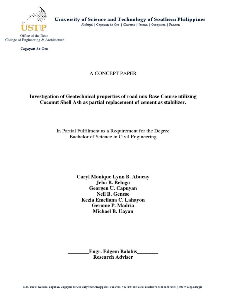 CONCEPT PAPER PARTIAL Revised Part 4 | PDF | Concrete | Cement