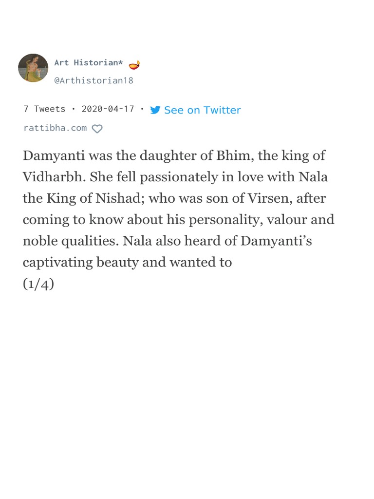 Damyanti - Was - The - Daughter - Thread - by - Arthistorian18 - Apr 17 ...