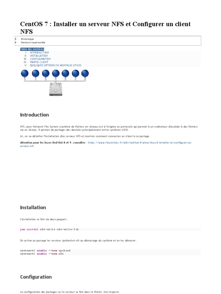 Installer et configurer NFS sur CentOS 7 | PDF | Serveur (Informatique ...
