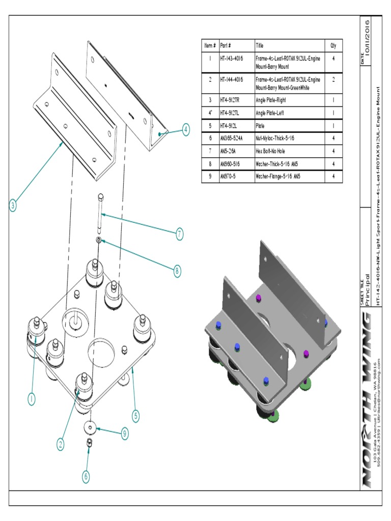 HT-142-4016-NW-Light Sport-Frame-4s-Leaf-ROTAX 912UL-Engine Mount | PDF
