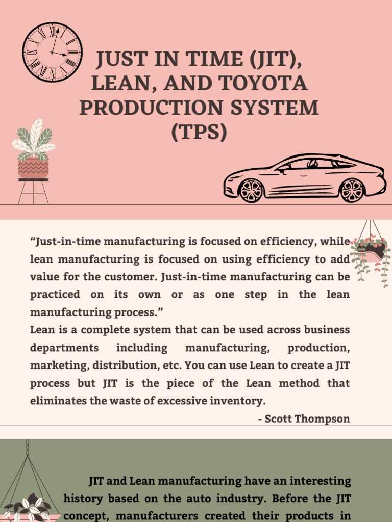 Toyota's Just-in-Time Production System | PDF | Lean Manufacturing ...