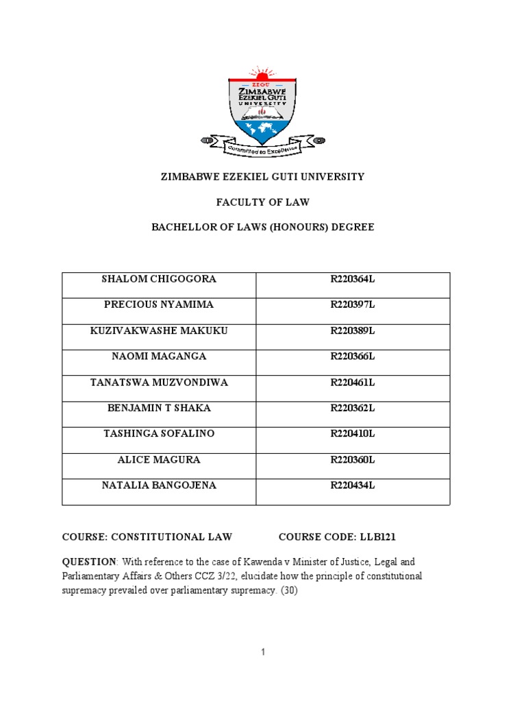 Constitutional Law Assignment Group 4 | PDF | Constitution | Treaty
