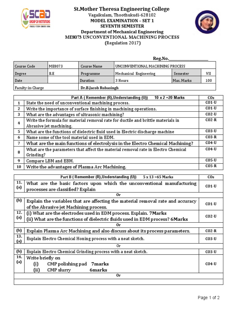 Ucmp Model Set A | PDF | Machining | Building Engineering