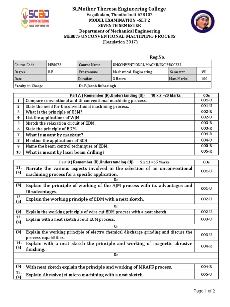 Ucmp Model Set B | PDF | Machining | Electromagnetism