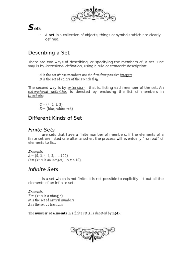 Understanding Sets in Algebra | PDF | Set (Mathematics) | Definition