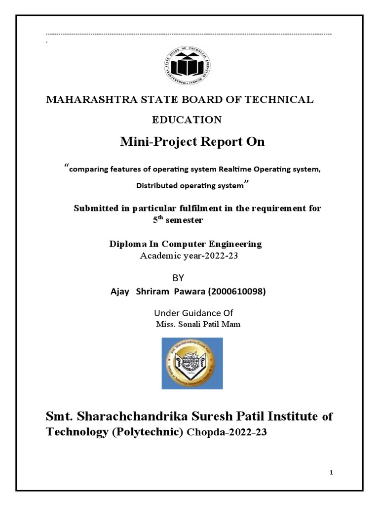 Operating System Micro Project | PDF | Operating System | Process ...