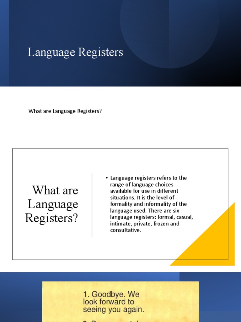 Language Registers | Download Free PDF | Sociolinguistics | Linguistics