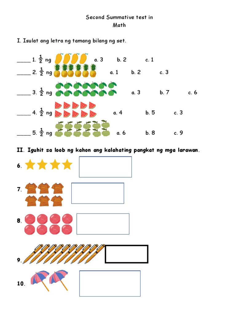 Second Summative Test in Math | PDF Second Summative Test in Math | PDF