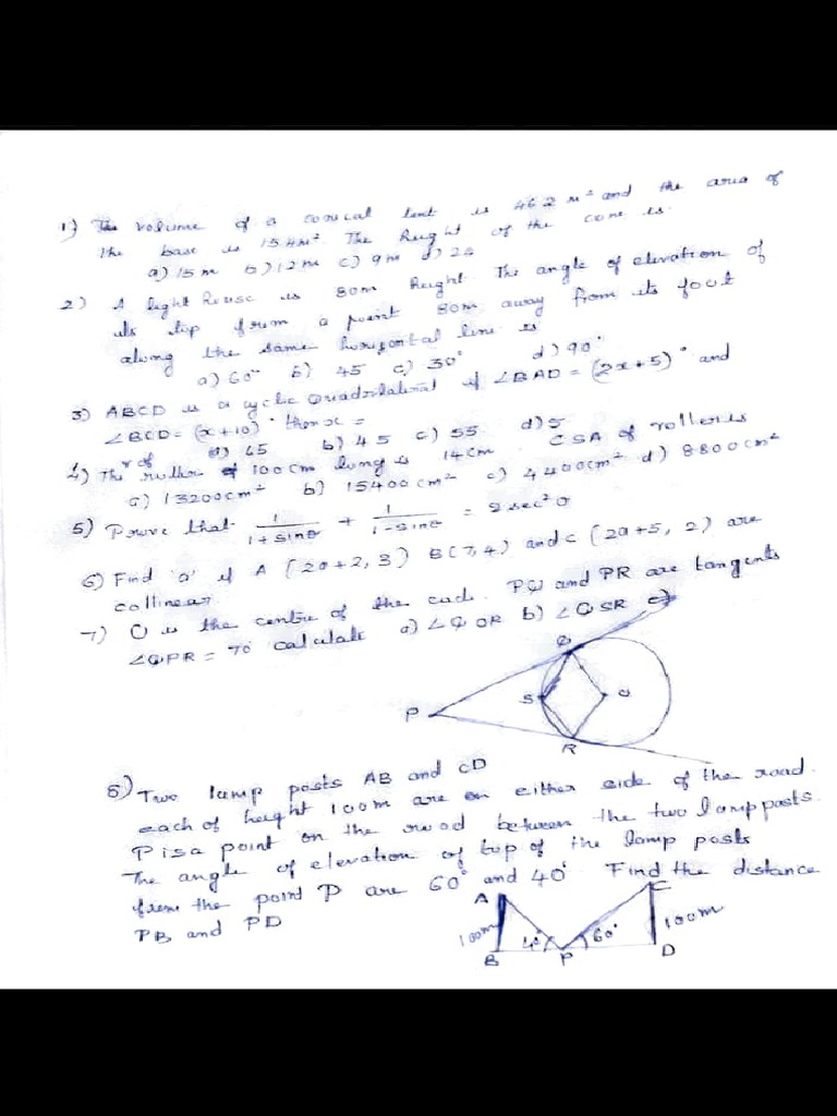 Maths Icse Important Questions Class 10 | PDF