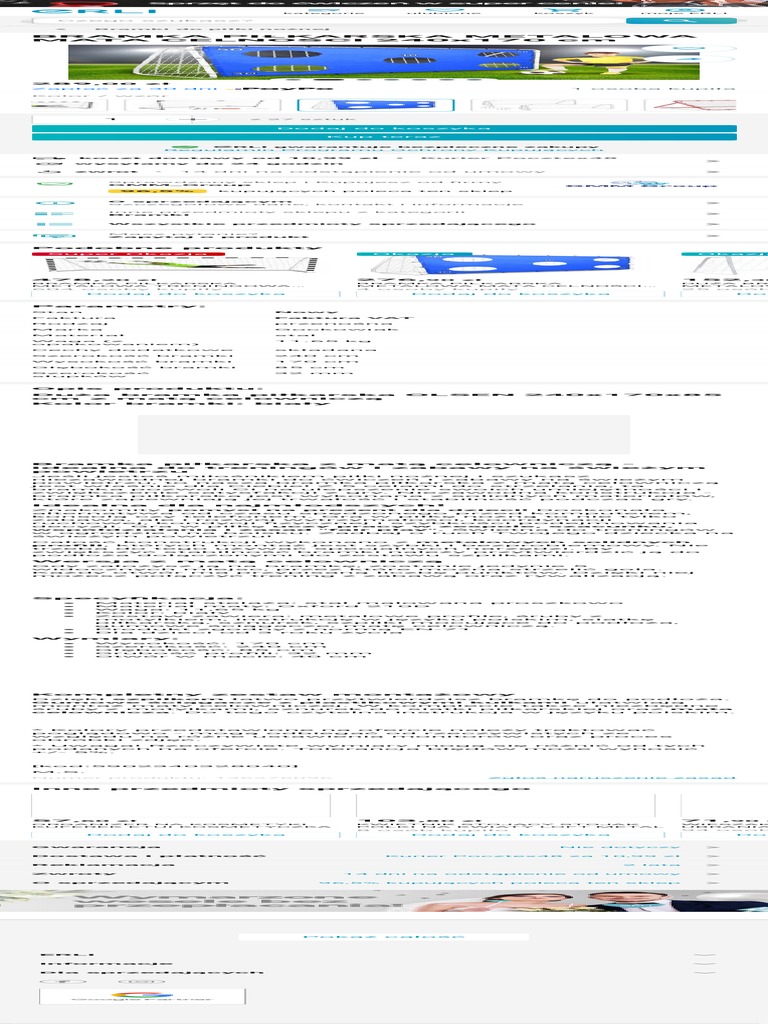 Bramka Piłkarska Metalowa MATA CELNOŚCI 240x170 CM: Dodaj Do Koszyka | PDF