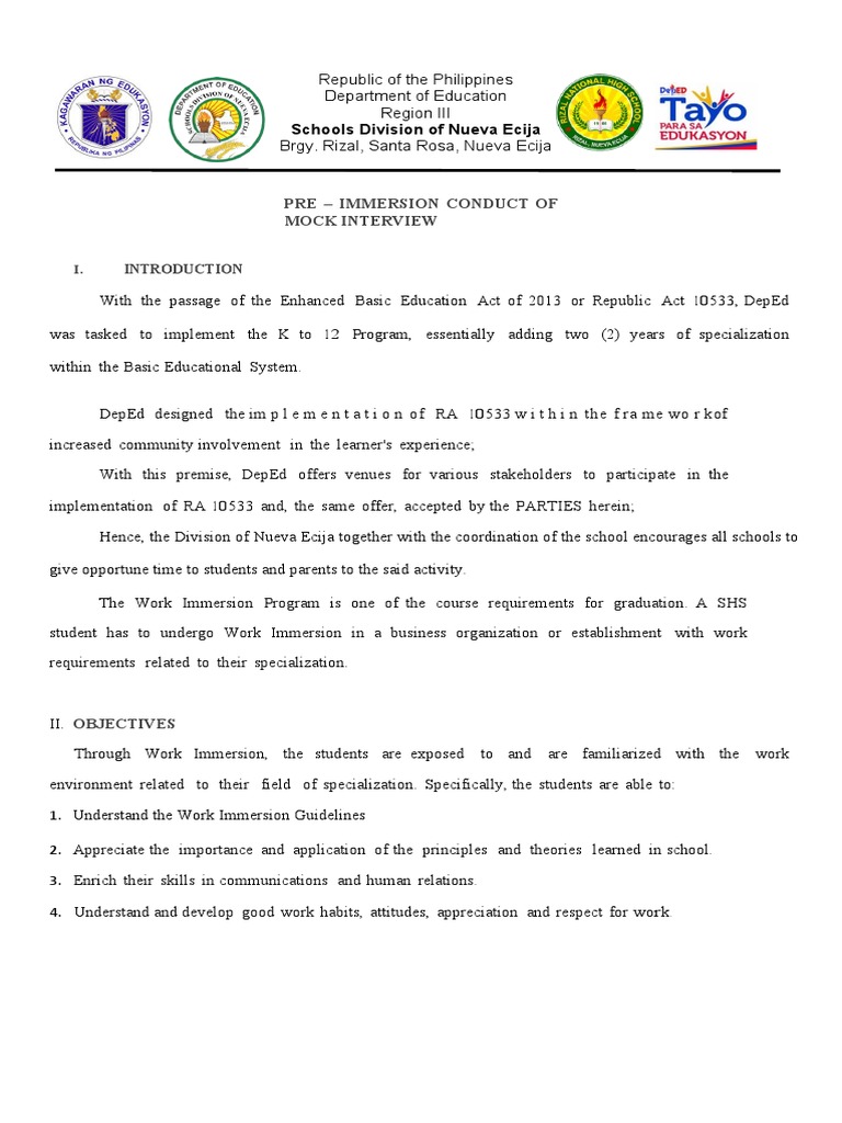 Narrative - Pre Immersion Mock Interview | PDF | Cognitive Psychology ...