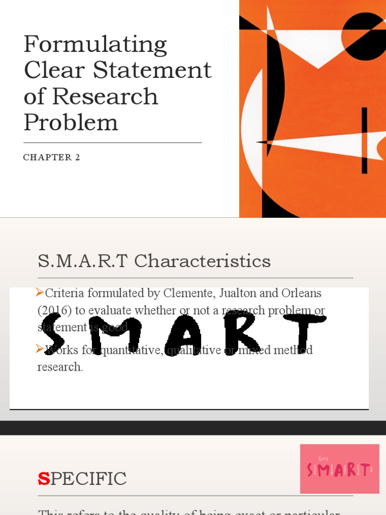 Formulating Clear Statement of Research Problem | PDF | Learning ...