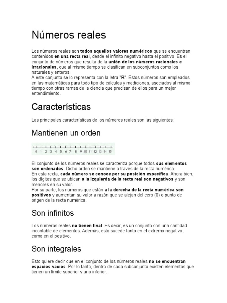Números Reales | PDF | Números | Multiplicación