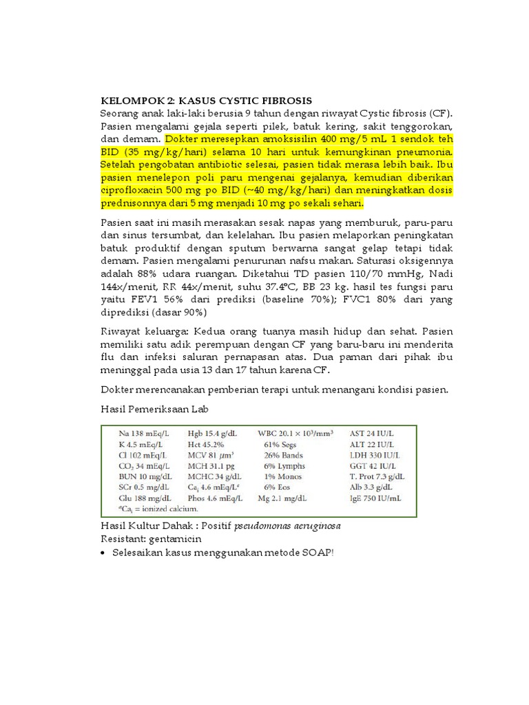Kasus Cystic Fibrosis KLPK.2-1 | PDF